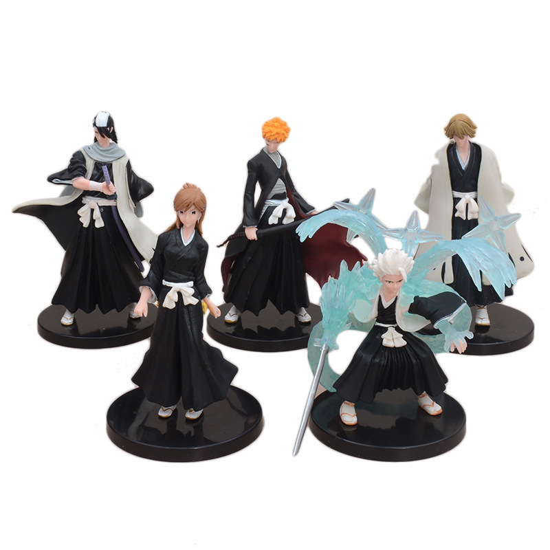 5Pcs/Set 12cm Anime Bleach Kurosaki Ichigo Kuchiki Rukia Hitsugaya ...