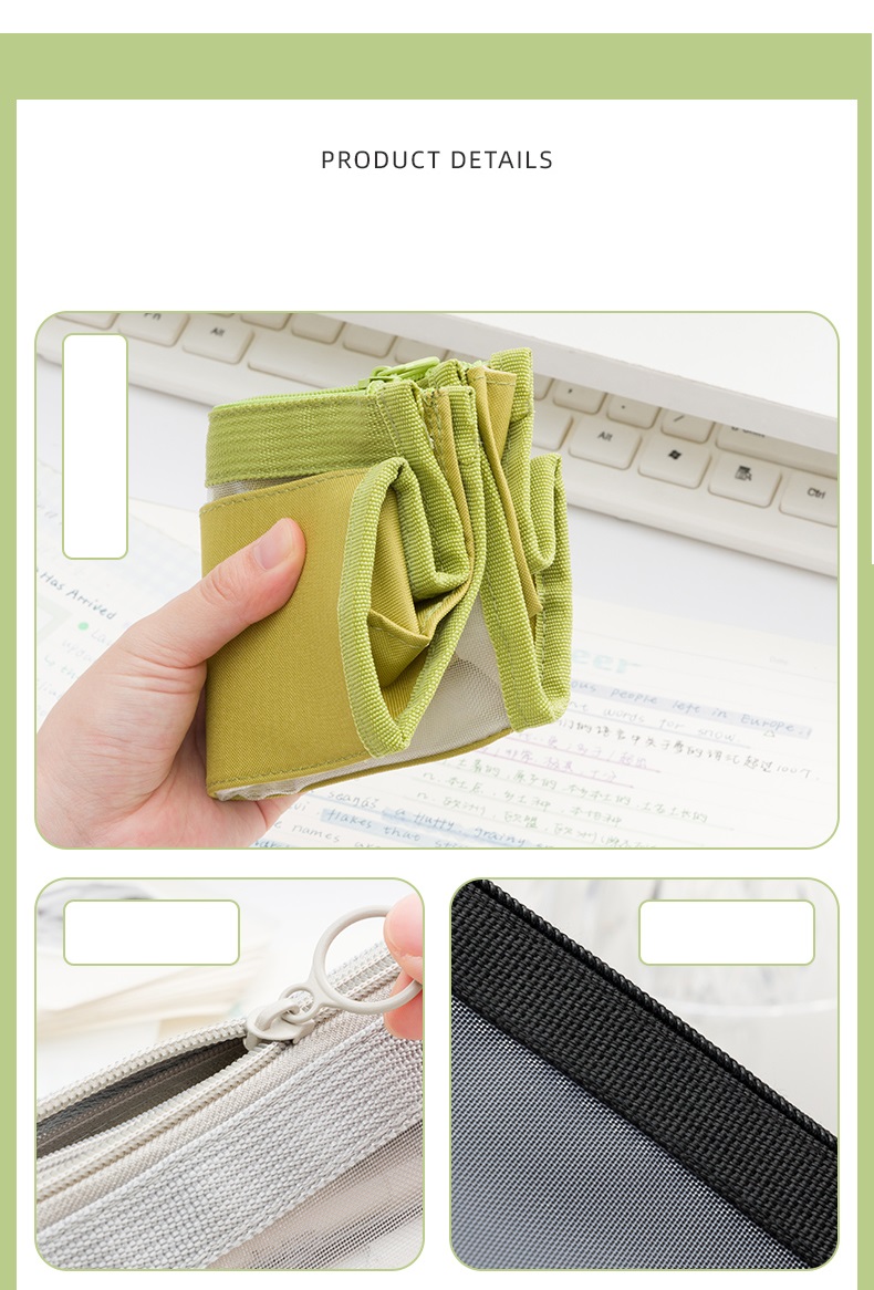 Penlab Transparent 3 Layer Mesh Pencil Bag Pen Case Triangle Shape ...