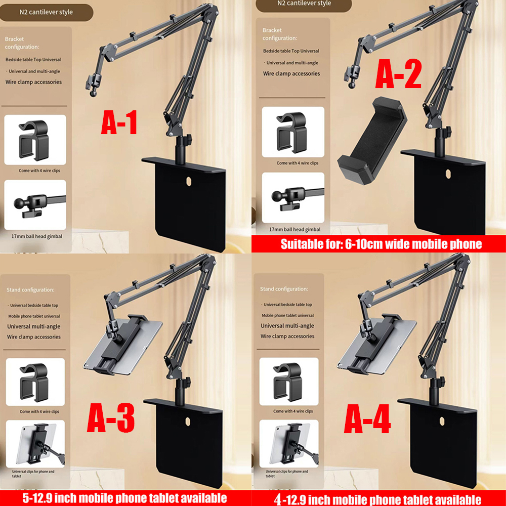 360° Rotating Long Arm Desk Bed Phone Holder Stand Tablet Mount Bracket ...