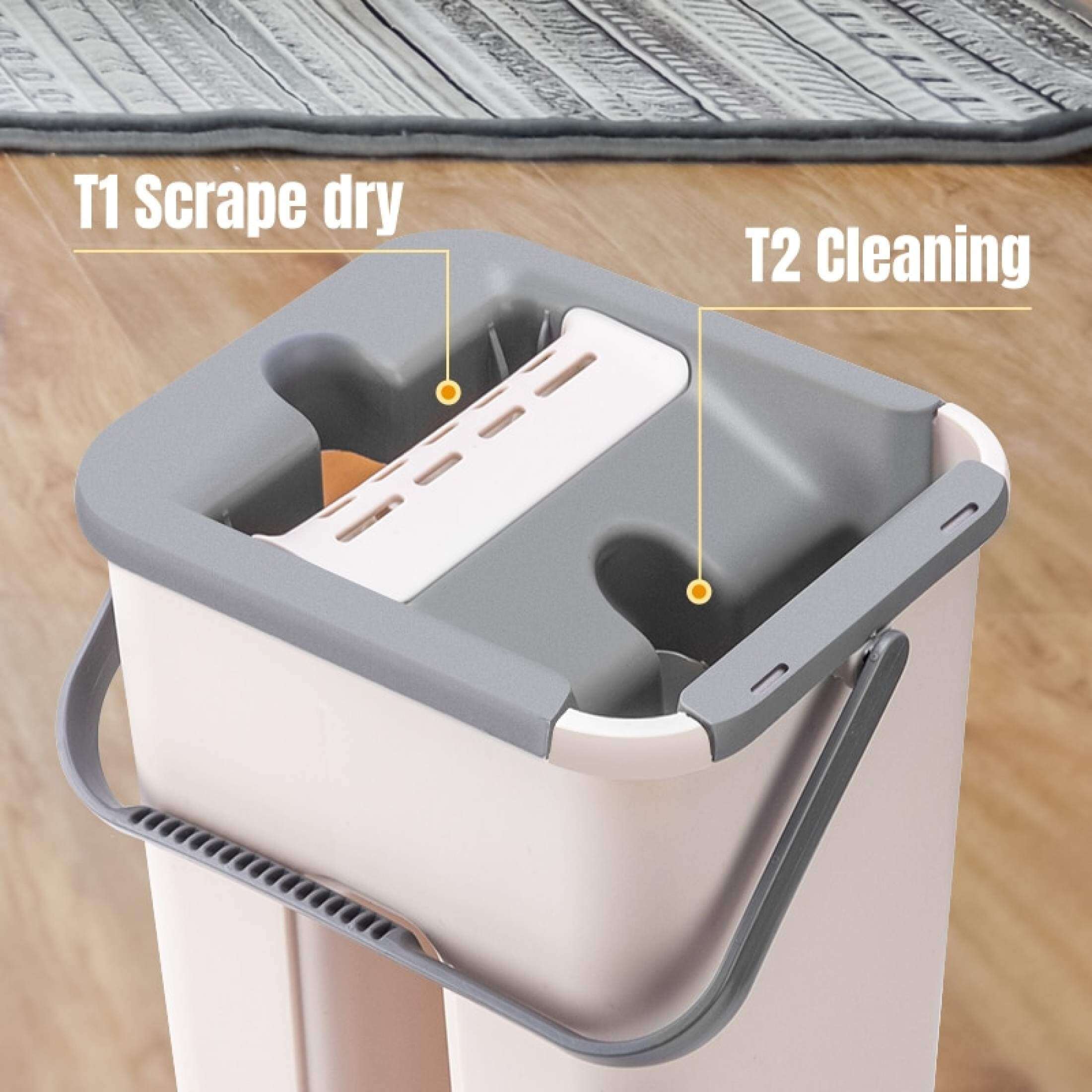 Flat Mop Self Wash Squeeze Dry Floor Mop 2 in 1 360 Spin Mop With ...