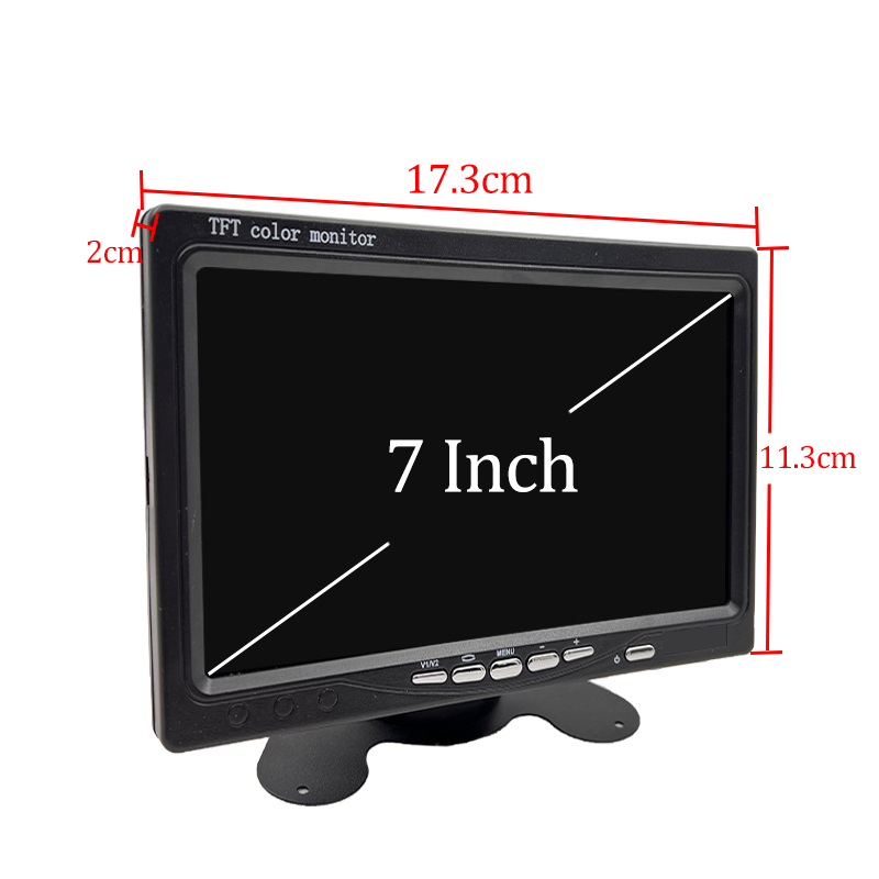 Car Monitor 7" 16:9 800*480 Screen With 2 Way Video Input TFT HD ...