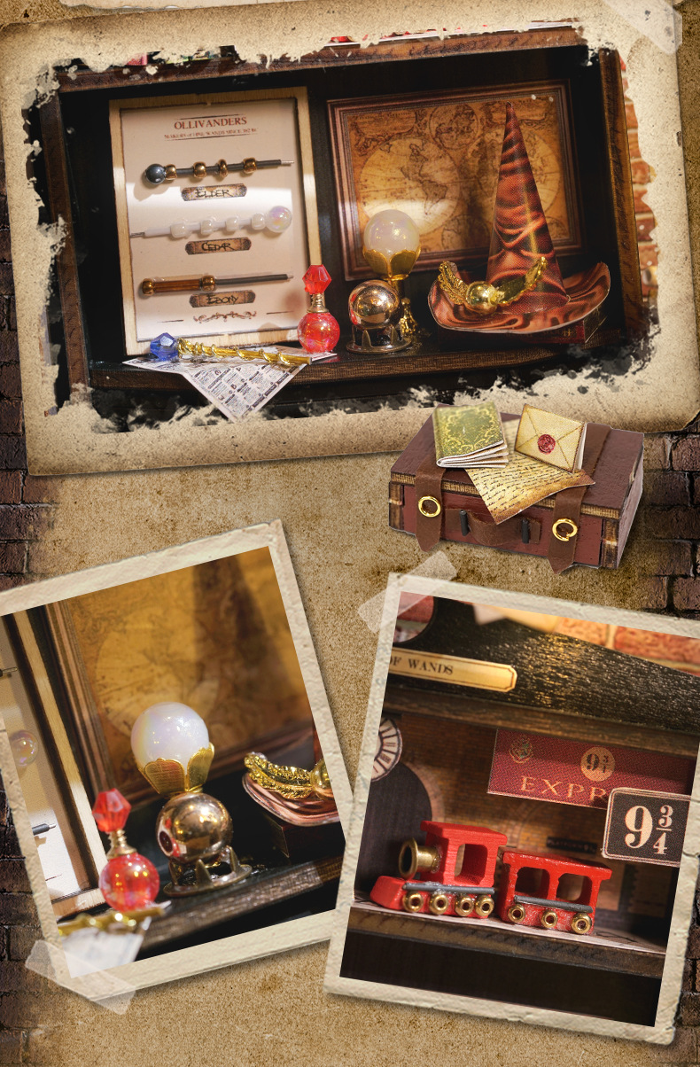 CUTEBEE Harry Potter Magic Shop DIY DollHouse Wooden Miniature Doll ...