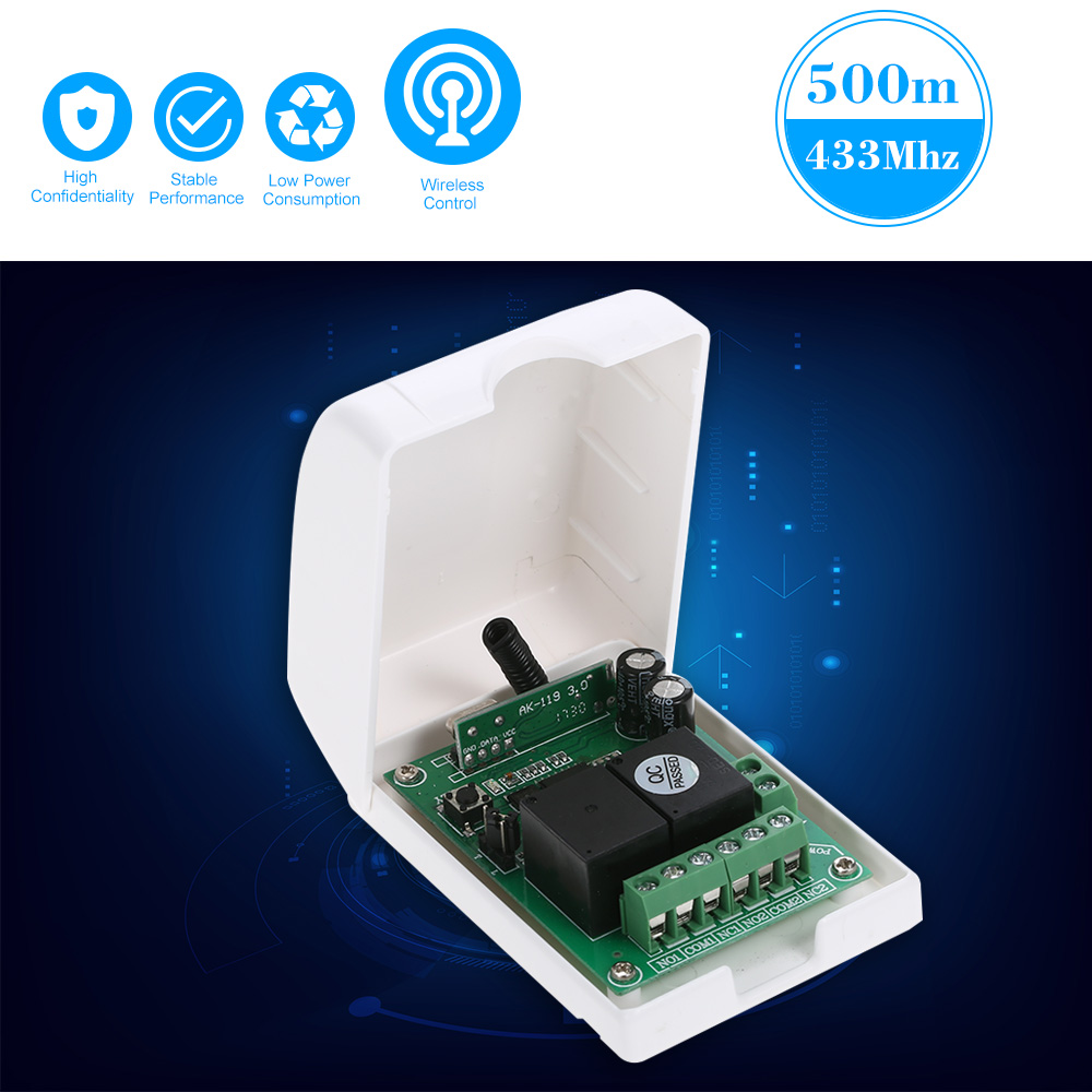 【Hot Sale】KKmoon Smart Home 433Mhz RF DC 12V 2CH Learning Code Wireless ...