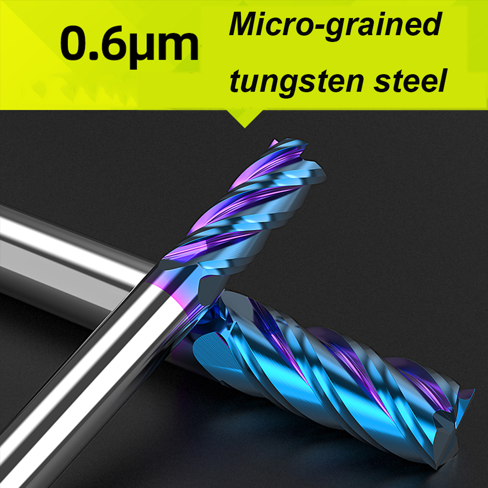 Vsharp HRC65 Carbide Square End Mill Set 4 Flutes Titian Coated Milling ...