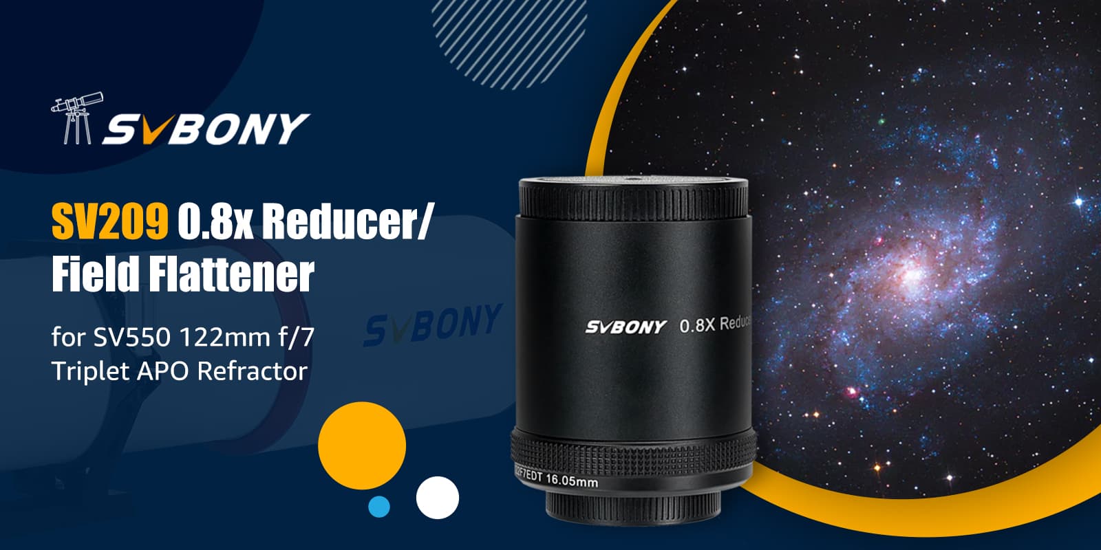 SVBONY SV209 Field Flattener 0.8X Focal Reducer Telescope Accessories ...