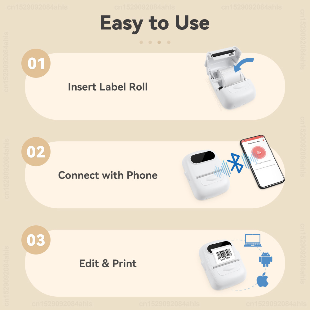 Marklife P50 Thermal Label Printer HD Mini Portable Bluetooth Wireless ...