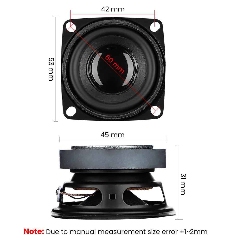 AIYIMA 2Pcs Subwoofer 2 Inch 4Ohm 5W HIFI Full Range Speaker Mini Woofer Speakers DIY Audio ...