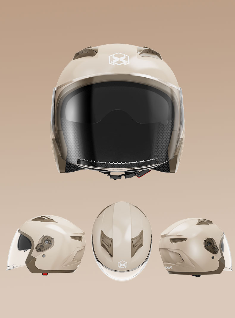 AXK 801 Motorcycle Double Miorr Half Face Helmet | Shopee Philippines