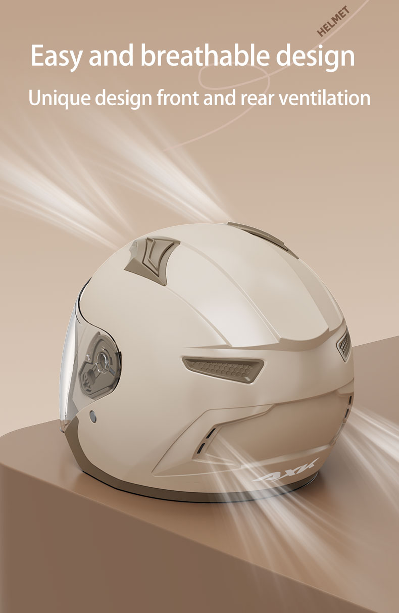 AXK 801 Motorcycle Double Miorr Half Face Helmet | Shopee Philippines