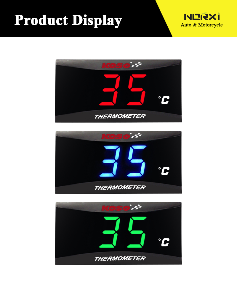 Motorcycle Koso Temperature Water Temp Meter With Sensor For honda ...