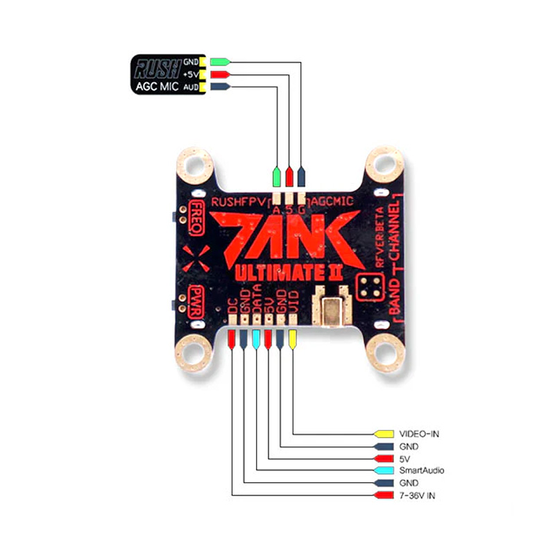 RUSHFPV RUSH Tank II Ultimate VTX 5.8G 48CH RaceBand Pitmode 25mW 200mW ...