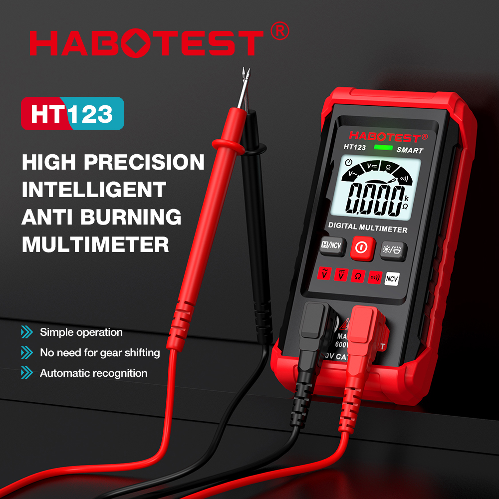 HABOTEST HT123 Digital Multimeter 600V AC/DC 4000 Counts High-Precision ...