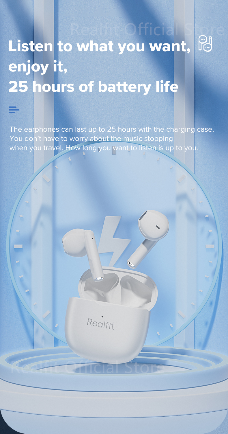 Realfit F1 TWS Bluetooth Earphone Good Sound Quality Mini Matte ...