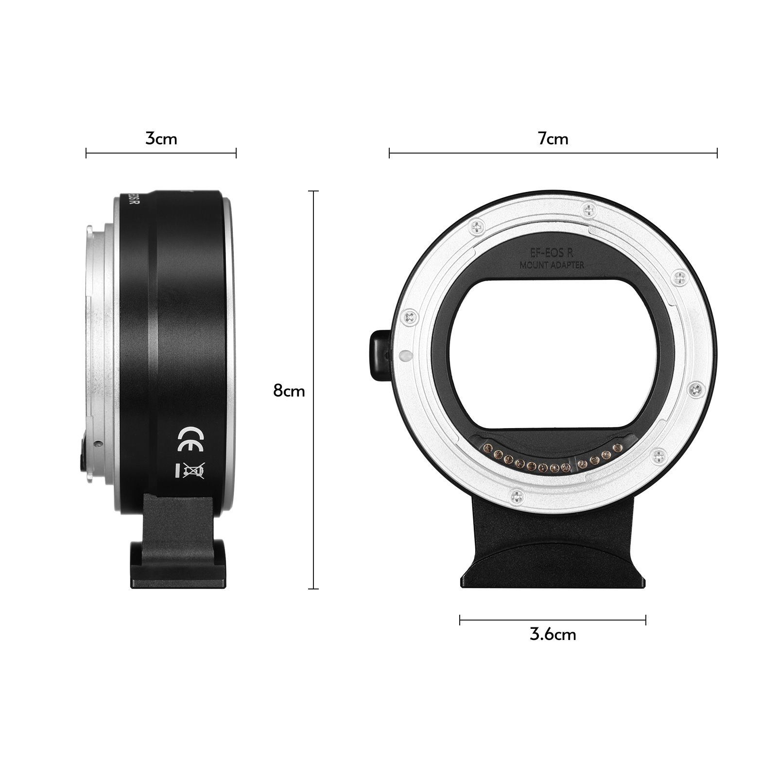Andoer EF-EOSR Auto Focus Camera Lens Adapter Ring IS Image ...