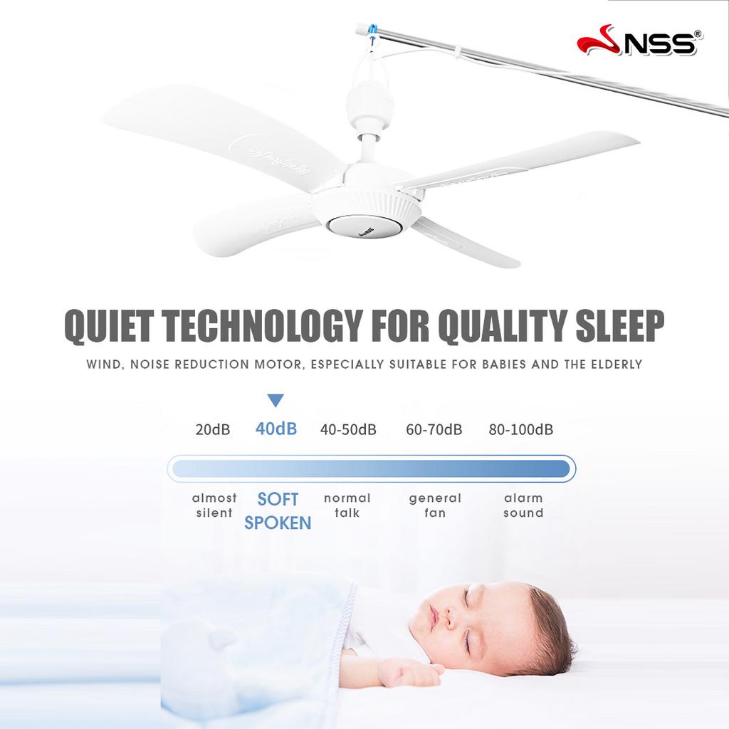 NSS Electric Ceiling Fan 4 Blades 700MM 12W Portable Ceiling fan Wall ...