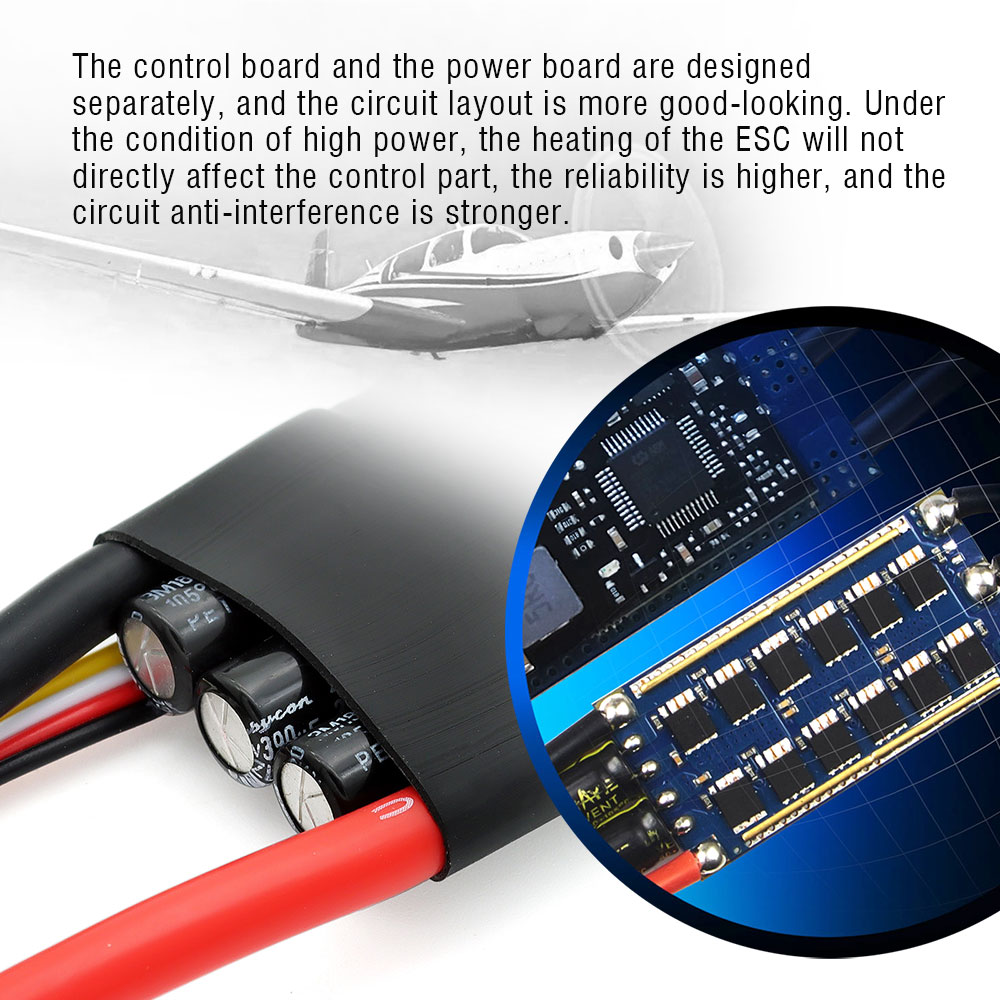 SURPASS HOBBY Flier 20A 30A 40A 50A 60A 80A 100A Brushless ESC Speed Controller with BEC 2-6S ...