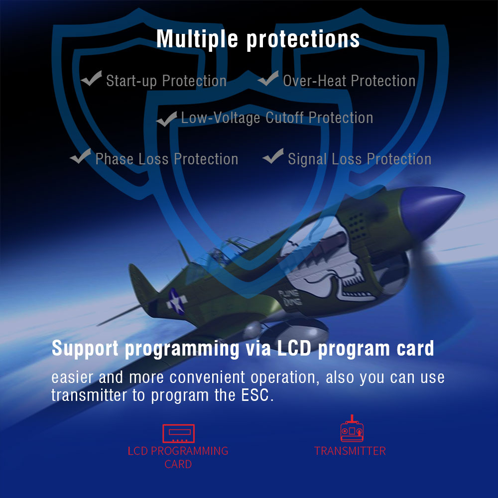 SURPASS HOBBY Flier 20A 30A 40A 50A 60A 80A 100A Brushless ESC Speed Controller with BEC 2-6S ...