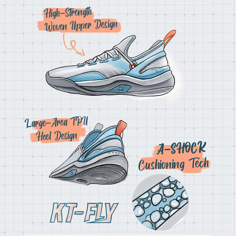 ANTA KT Fly Klay Thompson Basketball Shoes Wear Resistant Durability ...