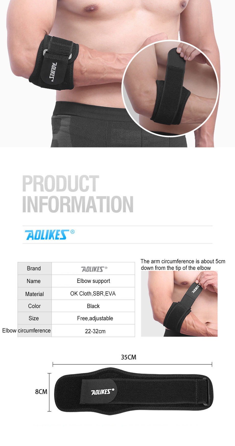 AOLIKES 1PCS Tennis Elbow Braces for Tendonitis and Tennis Elbow ...