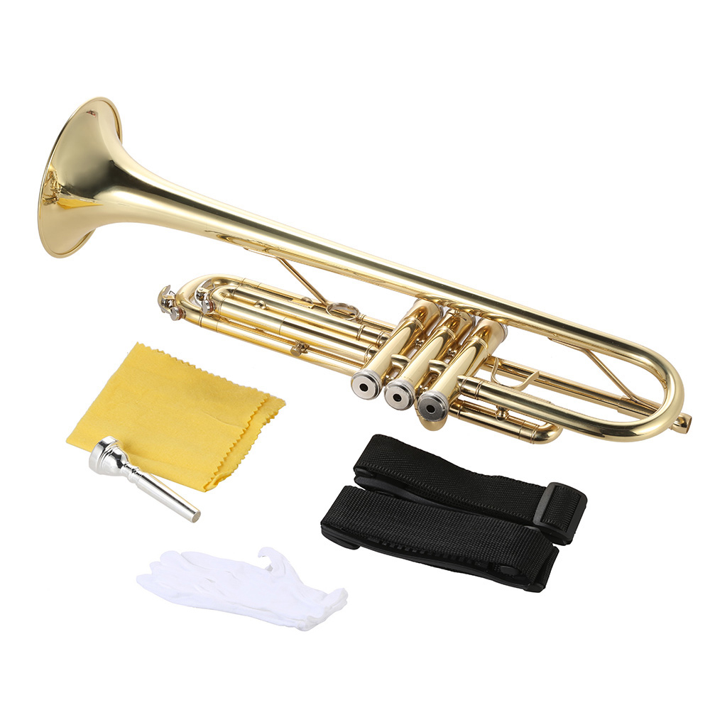 [LOCAL SHOP] Trumpet Bb Flat Brass Gold-painted Exquisite Durable ...