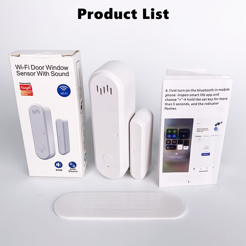 ROVF Tuya Smart Wi-Fi Door Window Sensor Open Closed Detectors Sound And Light Alarm Life App ...