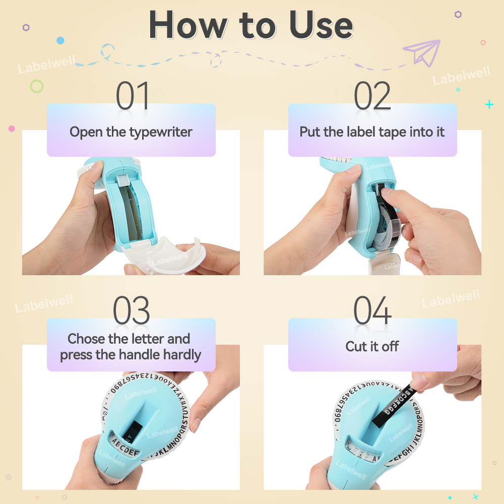 DYMO Embossing Label Maker B90 Handheld 3D Wheel Writer Printing ...