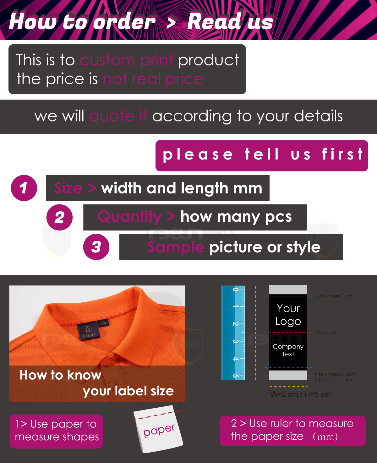 personalized woven label soft collar tag for clothing sleeve etiketa ...