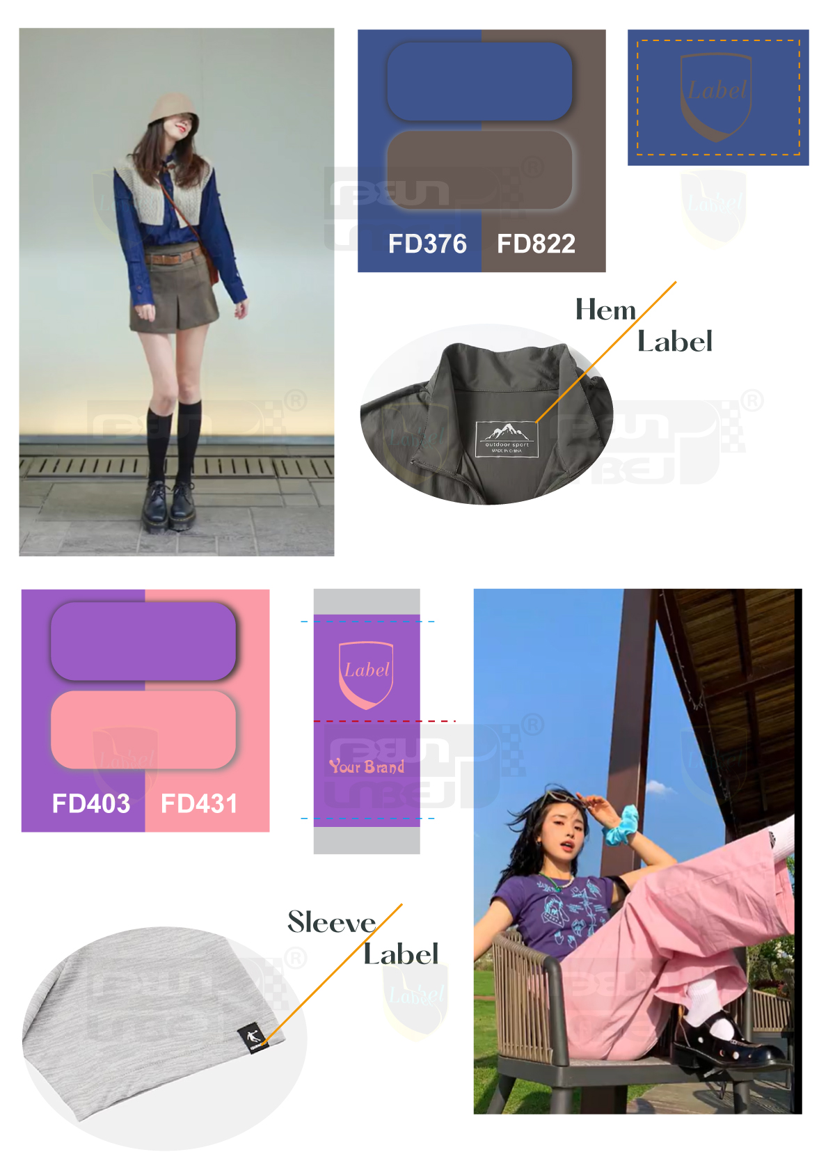 personalized woven label soft collar tag for clothing sleeve etiketa ...