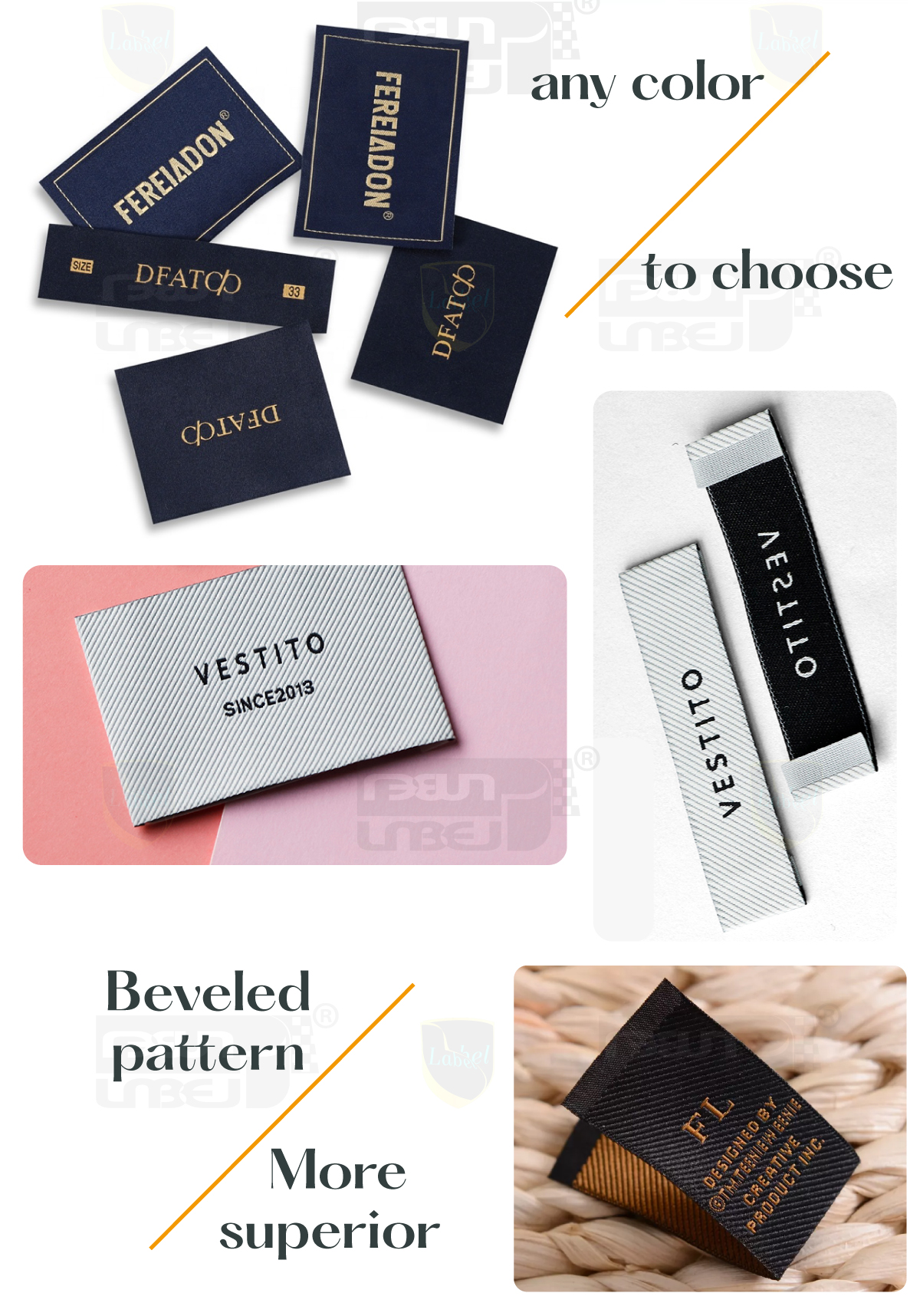 cotton care label personalized woven embroidery label customize ...