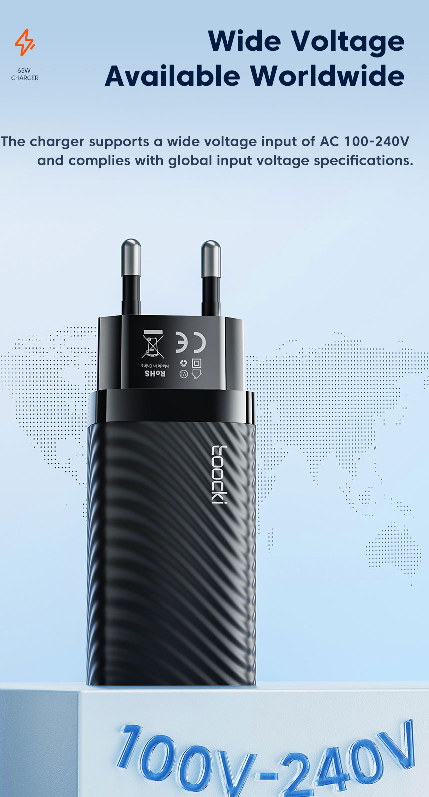 Toocki 65W GaN 2C+A USB Wall Charger Quick Charger QC3.0 PD3.0 Three ...