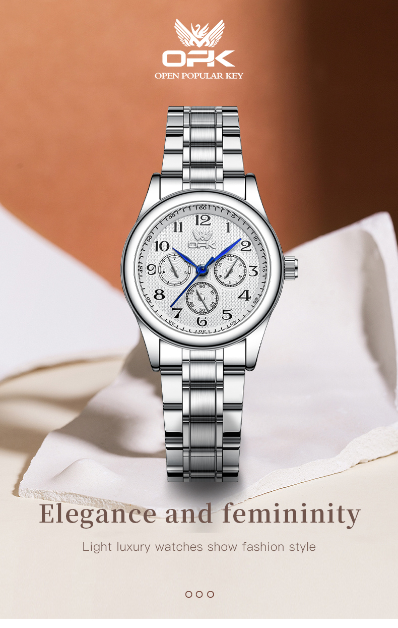 OPK Watch For Woman Women WaterProof Original Stainless Steel Leather ...