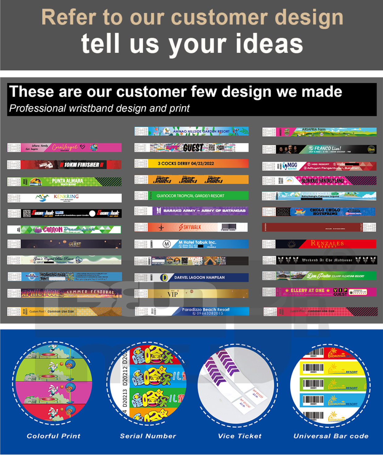 100pcs events waterproof wristband sticker disposable wrist tyvek band ...