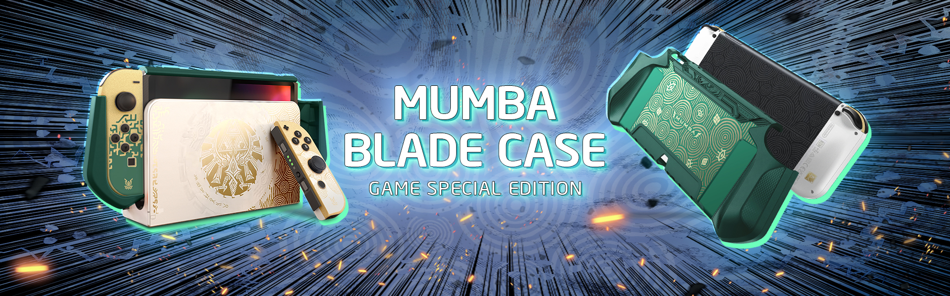 Mumba Blade For Nintendo Switch Oled Case Dockable TPU Grip Protective Cover Compatible with Joy ...