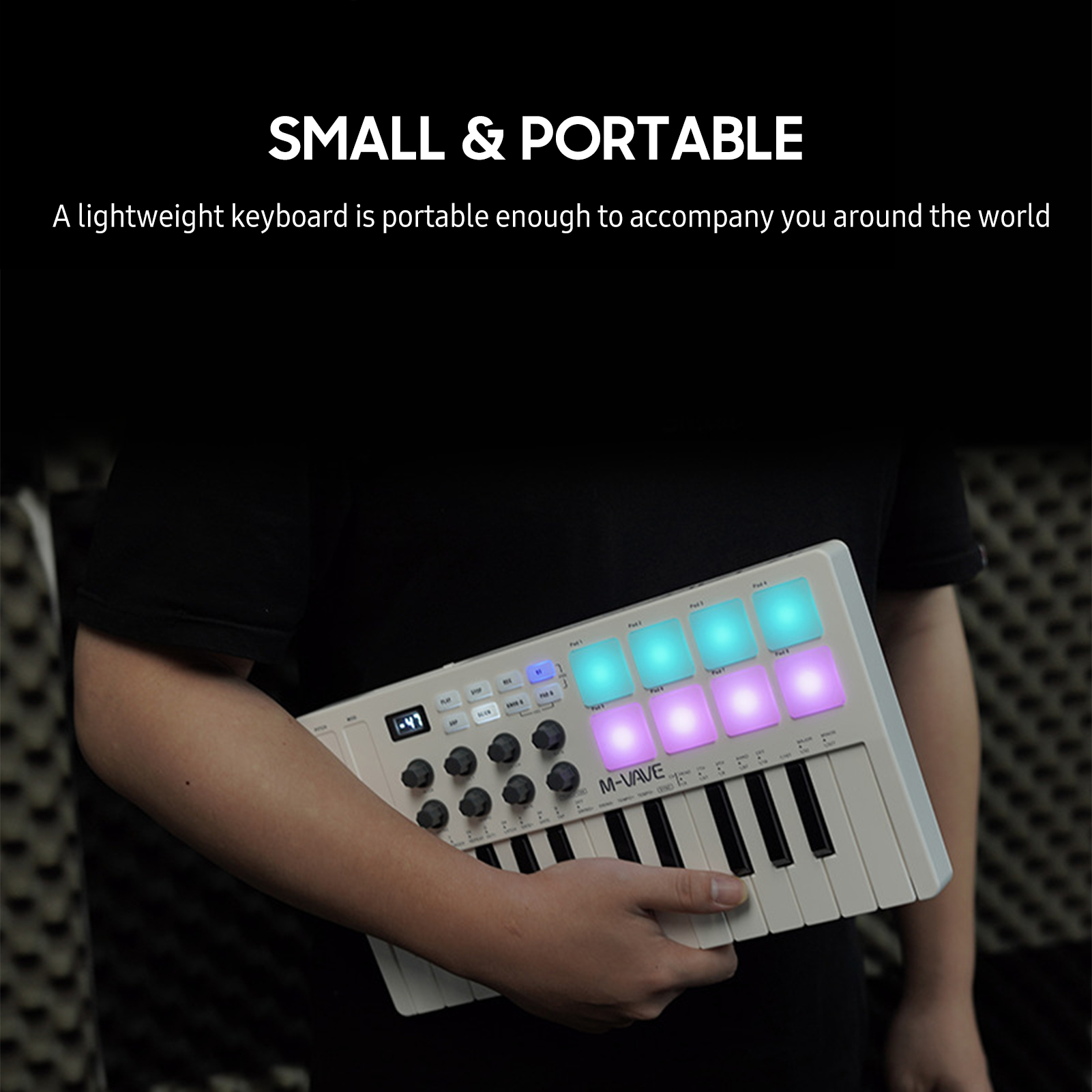 [COD] M-VAVE 25-Key MIDI Control Keyboard Mini Portable USB Keyboard ...