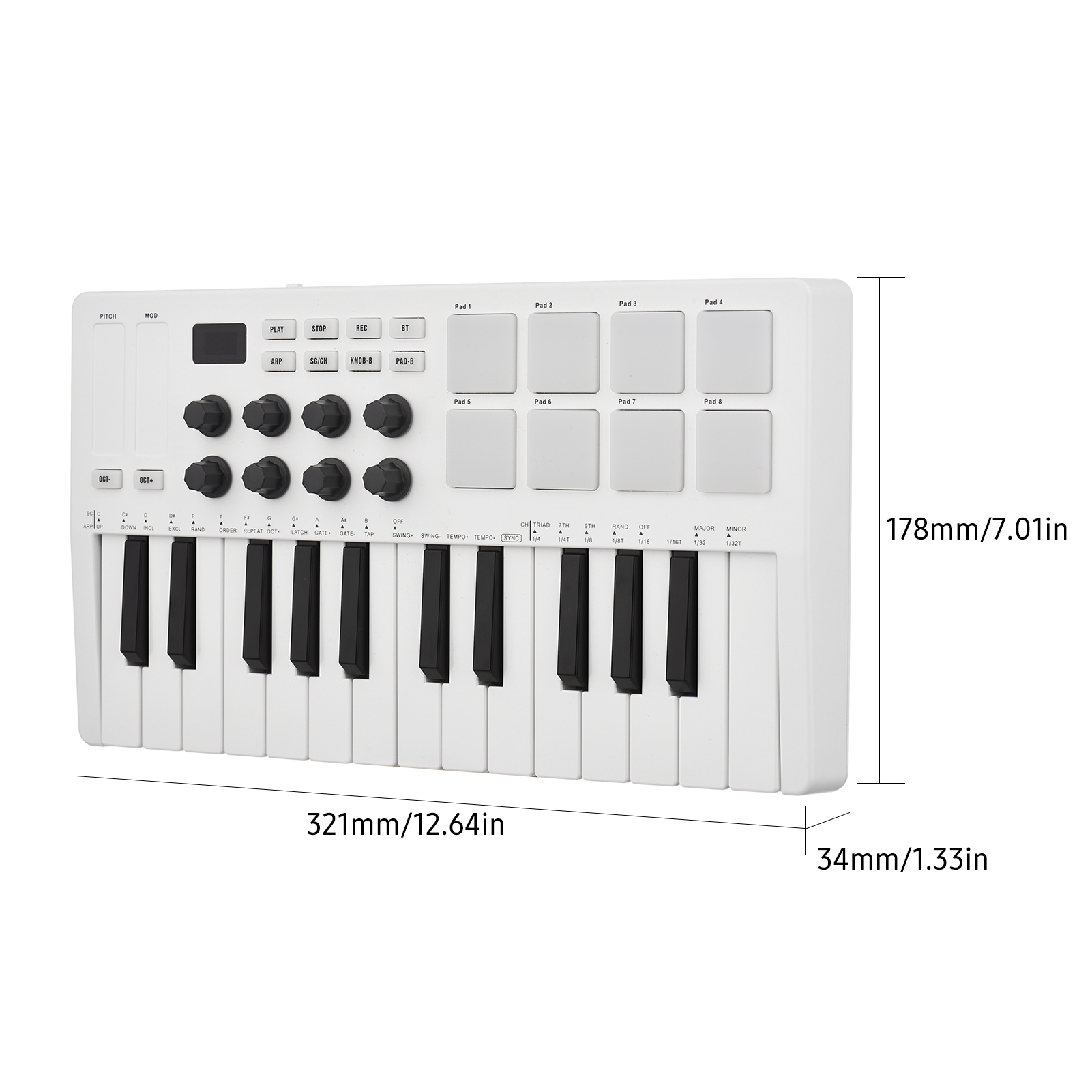 [cod] M Vave 25 Key Midi Control Keyboard Mini Portable Usb Keyboard Midi Controller With 25