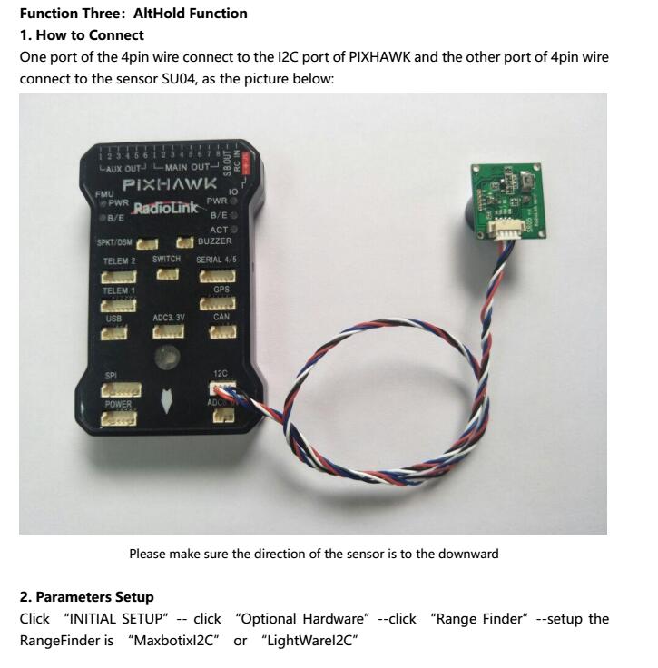 Radiolink Ultrasonic Sensor Su04 for Radiolink Pixhawk / Mini PIX RC ...