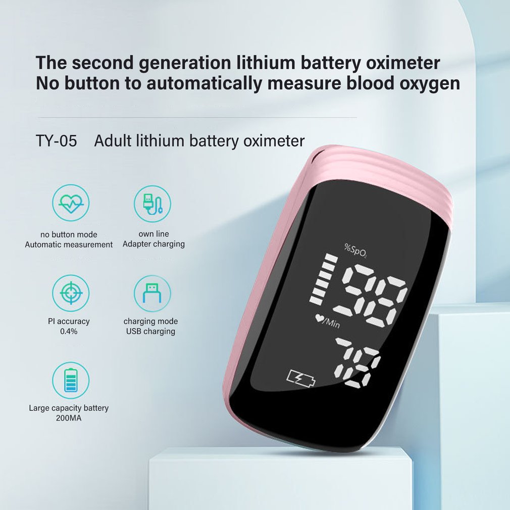 Rechargeable Finger Pulse Oximeter USB Rechargeable Oxymeter SpO2 PR ...