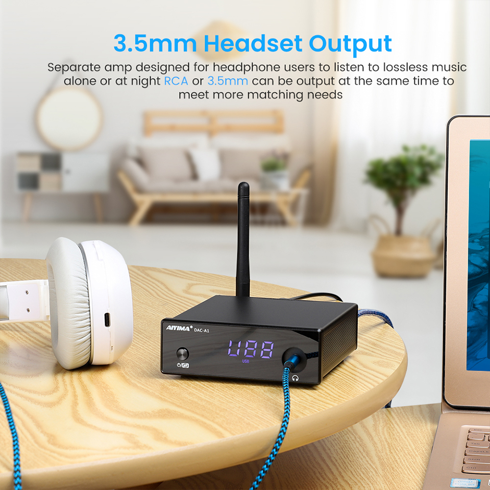 AIYIMA Mini Headphone Amplifier ES9018Q2M Bluetooth 5.0 Decoder Coaxial ...