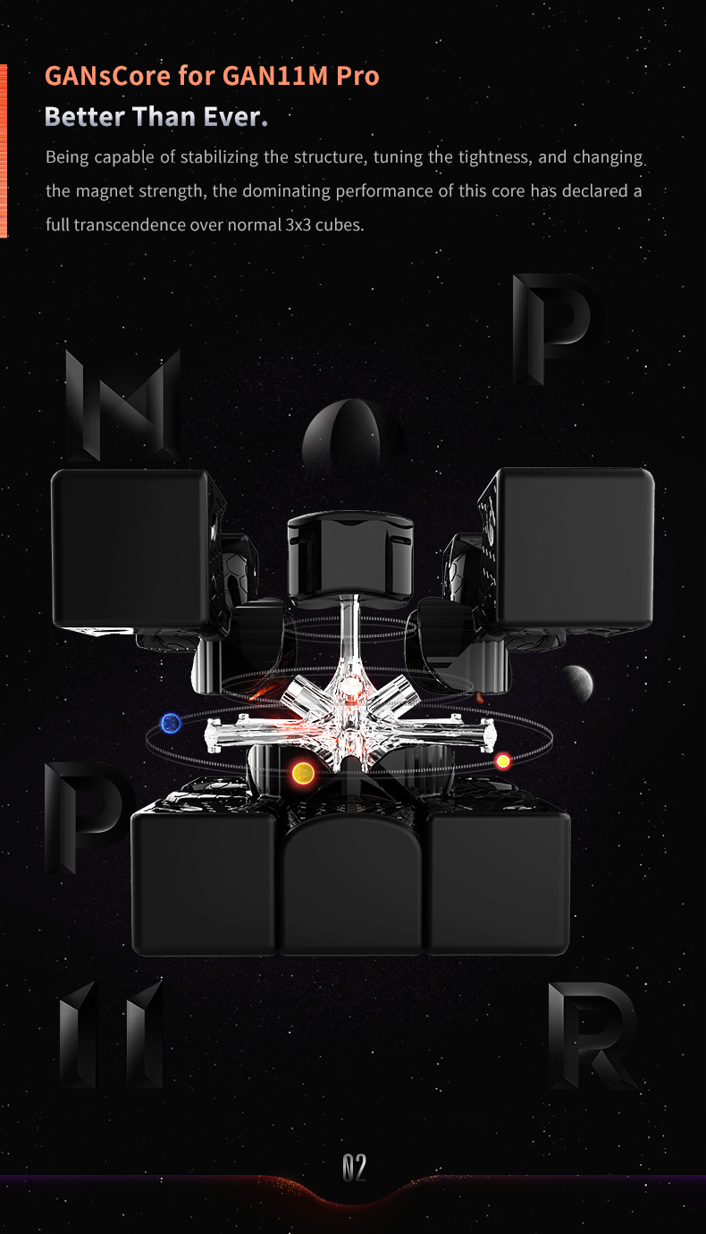 Gan Cube 11 M Pro 3x3 Magnetic Speed Magic Puzzle Toy Sticker Less ...