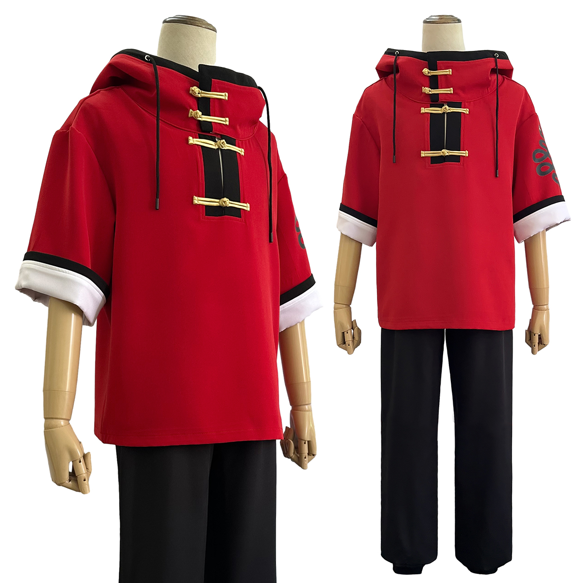 HOLOUN Gokurakugai Manga Anime Alma Cosplay Costume Red Hoodie Black ...