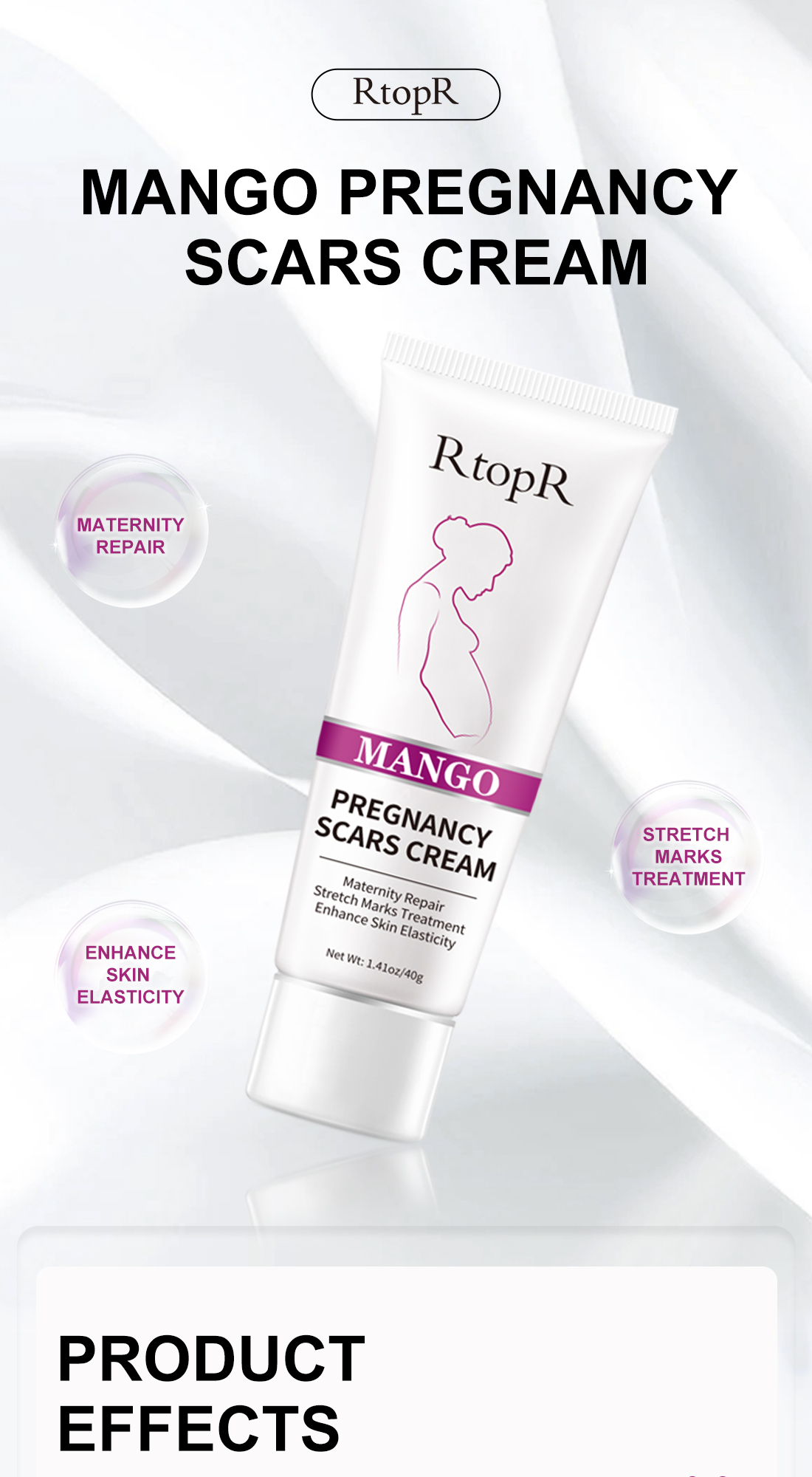 RtopR Stretch Mark Cream for Expecting Mothers, Moisturizing Prenatal ...