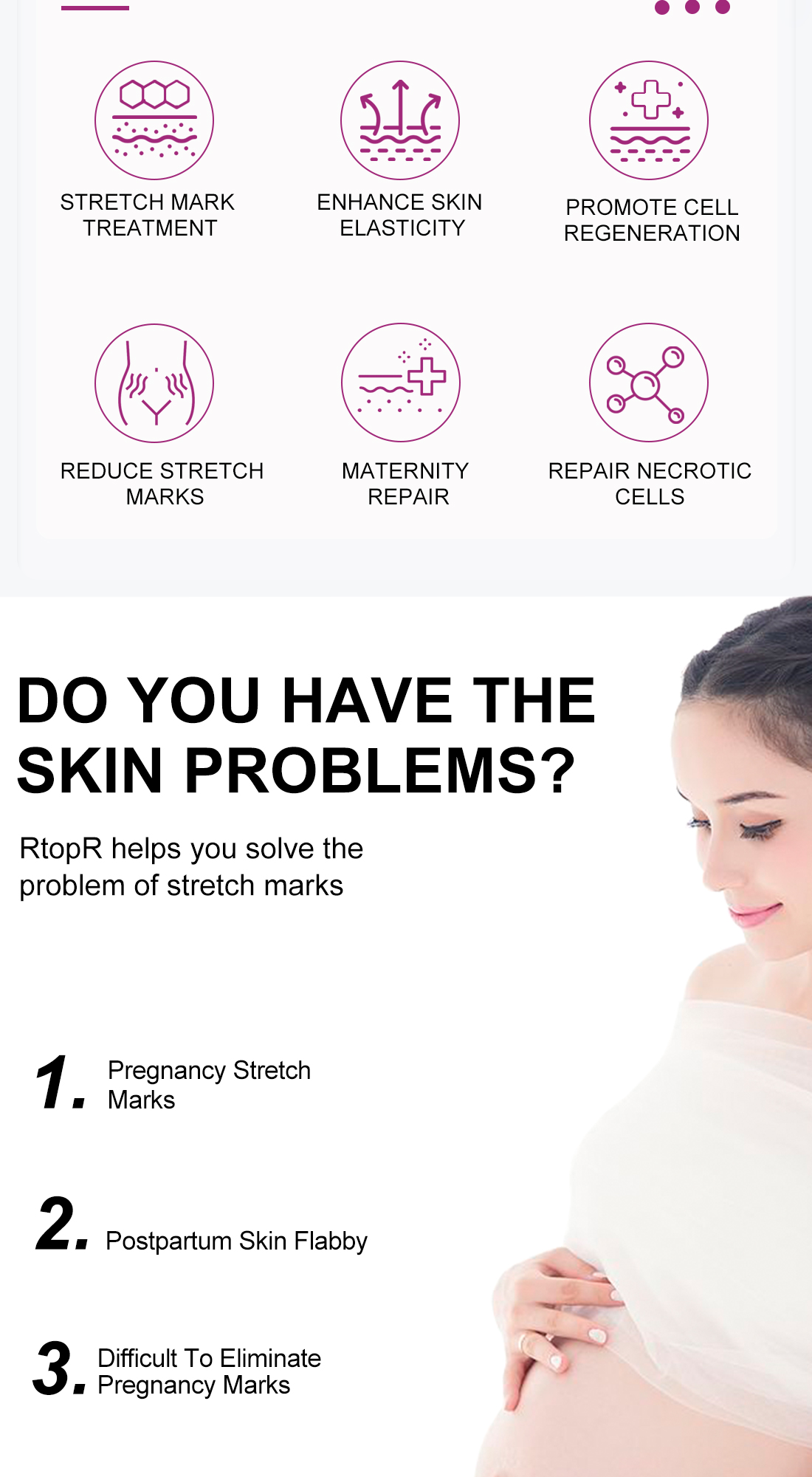 RtopR Stretch Mark Cream for Expecting Mothers, Moisturizing Prenatal ...