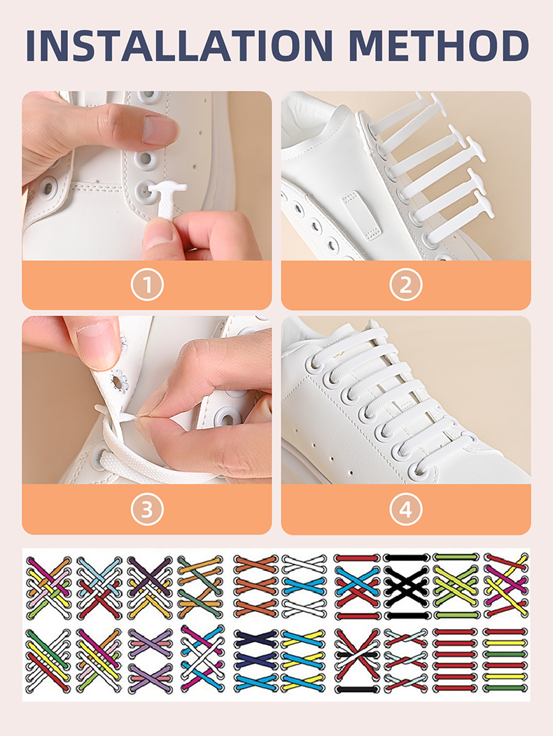 16pcs/lot Silicone No Tie Shoelaces Shoes Accessories Elastic Lace ...