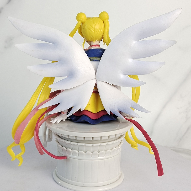 14cm Anime Sailor Moon Action Figure Tsukino Usagi Chibiusa Figurines ...