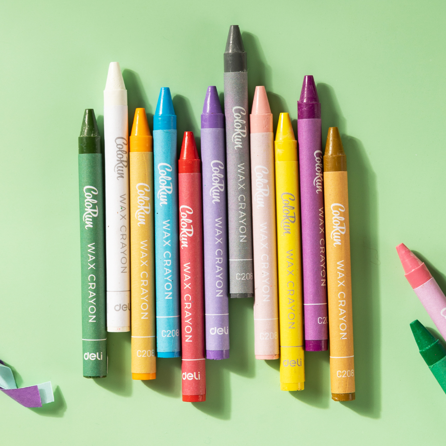 Deli Wax Colored Crayons 12/18//24 Pcs. | Shopee Philippines