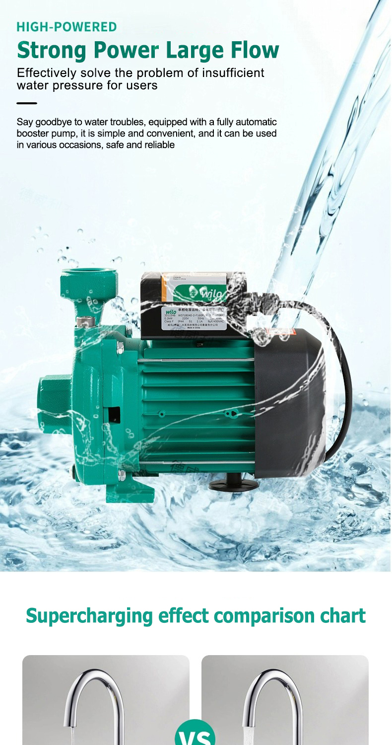 MIDOO Water Pump 1HP Electric Water Pump Pipeline Centrifugal Pump 220V ...