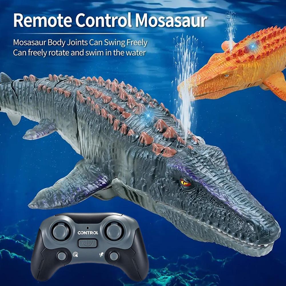 RC Squirt Mosasaurus Shark Fish Simulation Toy Remote Control Animals ...
