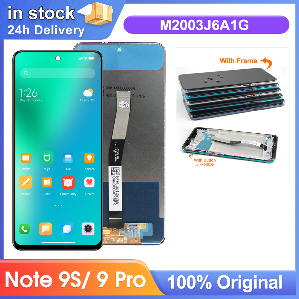 Original LCD For Redmi Note 9S LCD with Frame Display Touch Screen ...