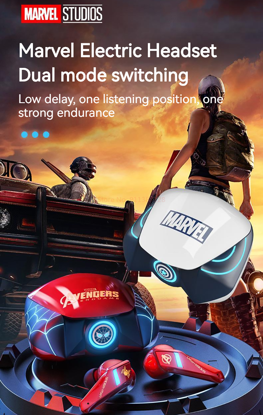 Disney Marvel BTMV15 Iron Man Wireless TWS Bluetooth Earphone Noise ...