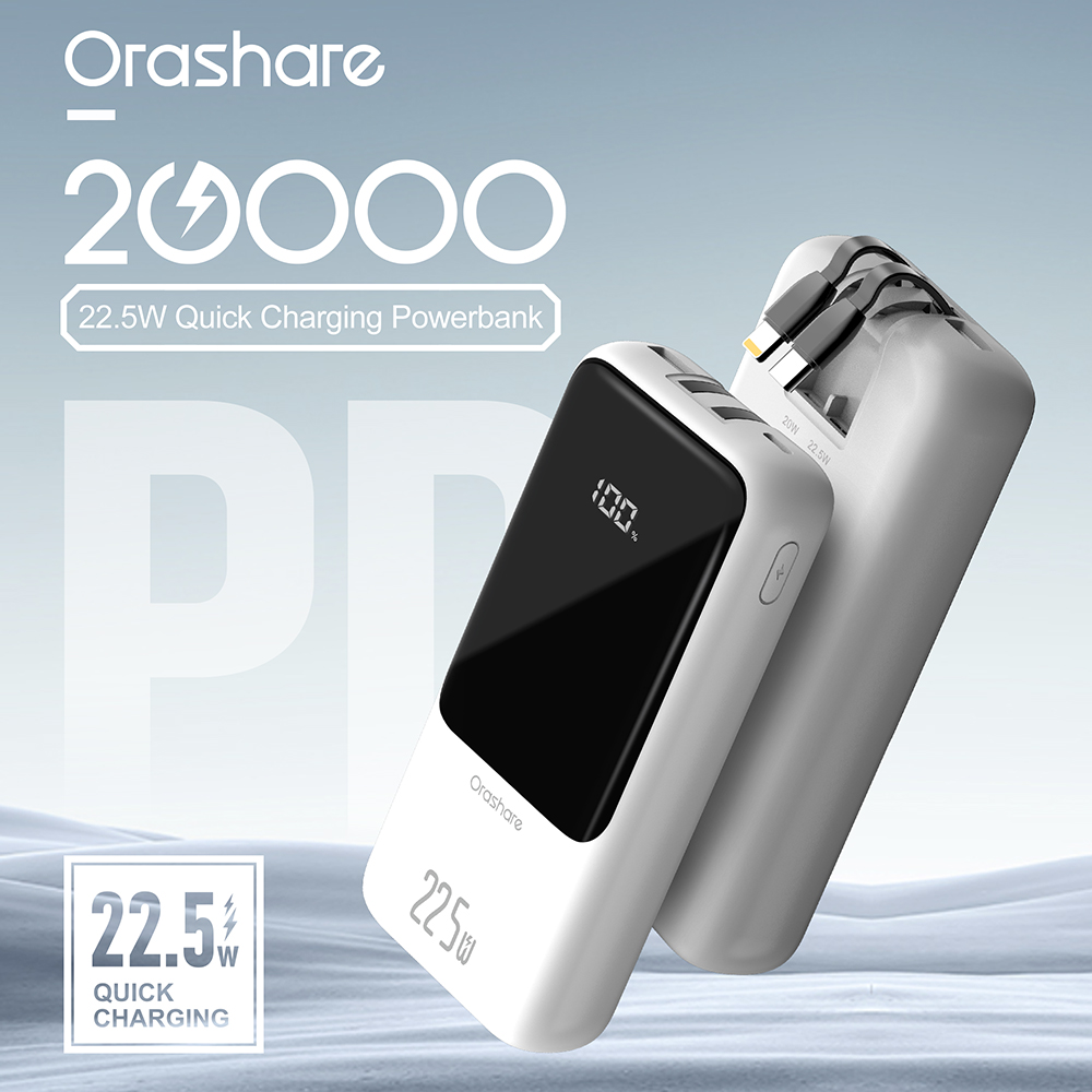 Orashare OH20Pro 20000mAh Powerbank PD20W Type C Fast Charging Built-In ...